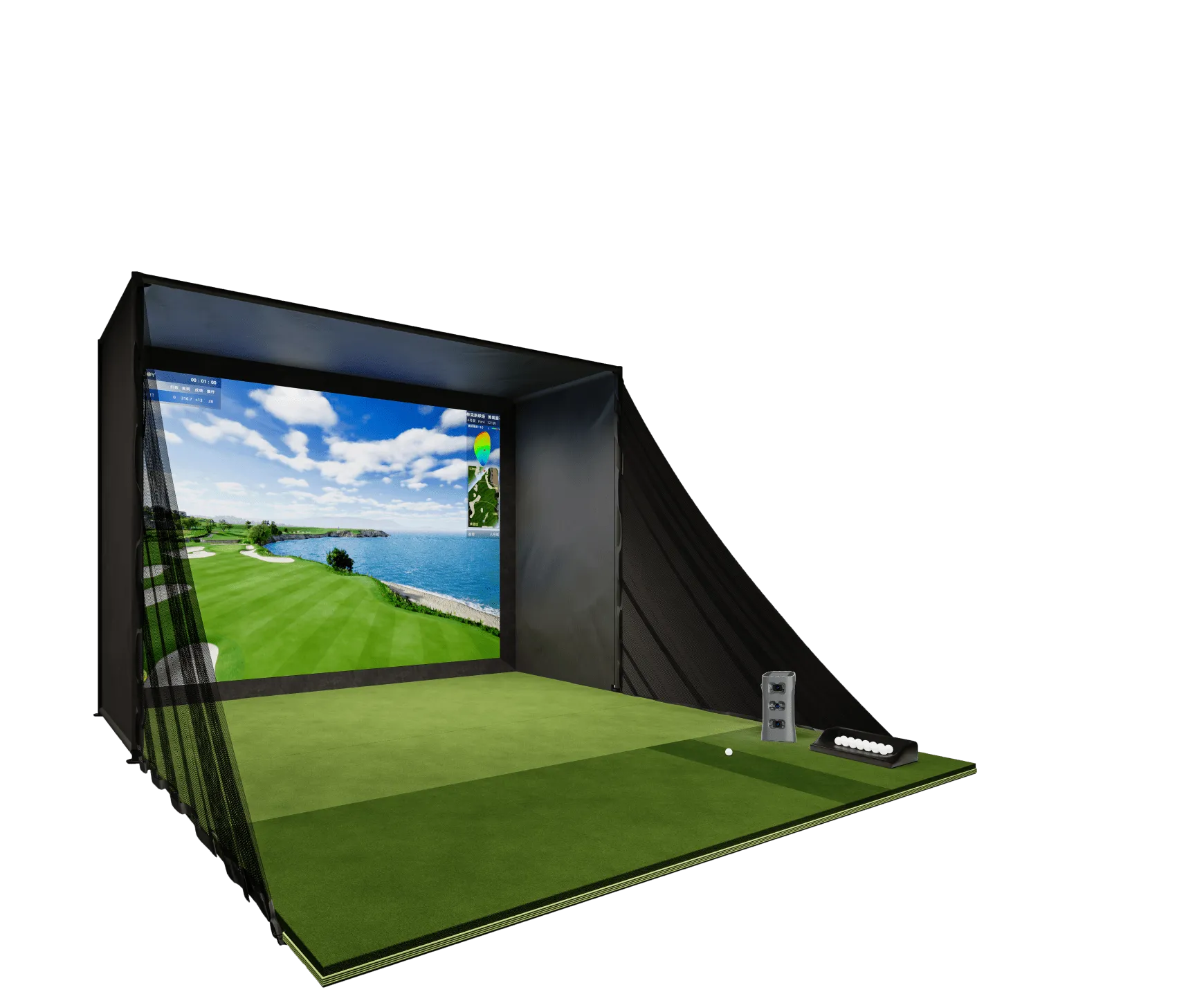 GOLFJOY P8 Golf Simulator - Triple Camera Precision Indoor Golf System