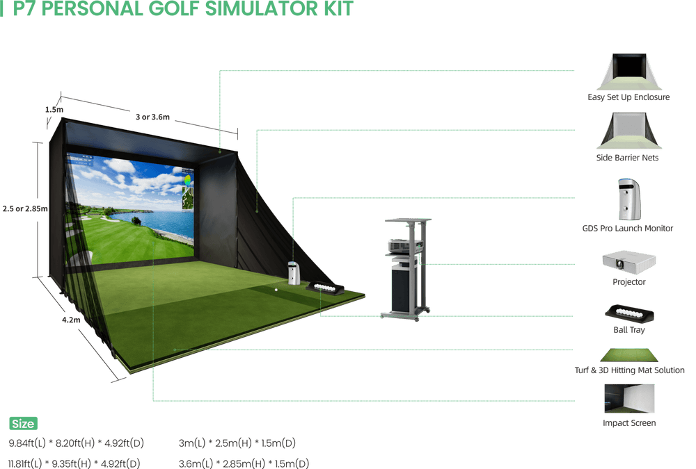 GOLFJOY P7 Personal Golf Simulator - Professional Indoor Golf Experience